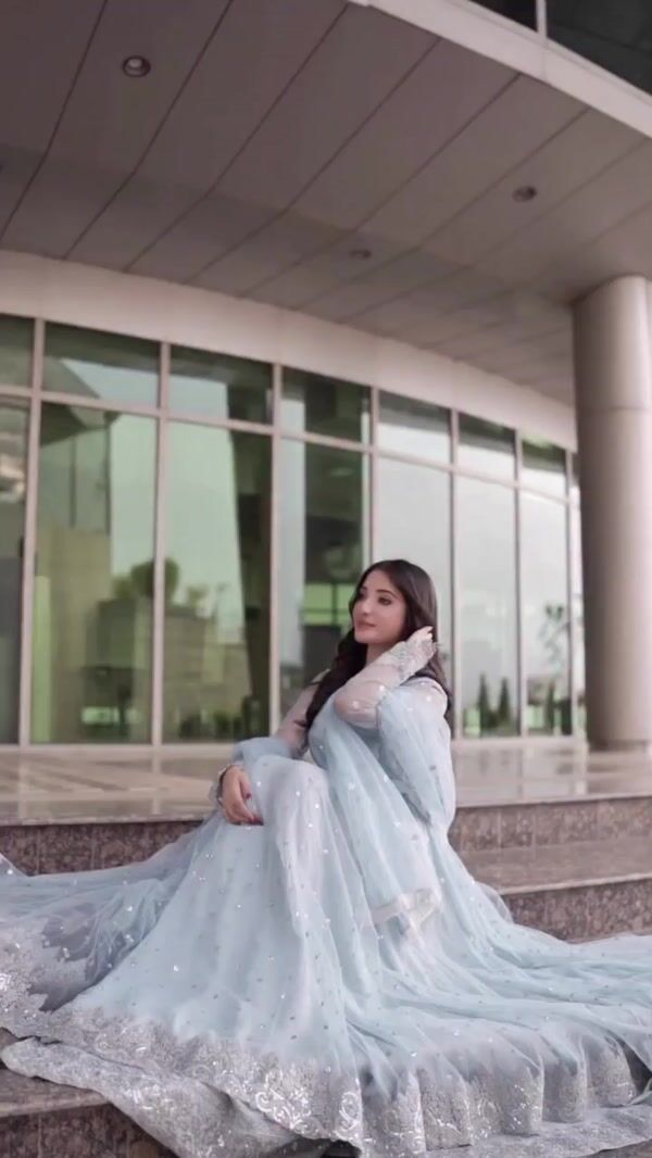 Net Pishwas in Ice blue by Misl - IGM1823 | Laam.pk