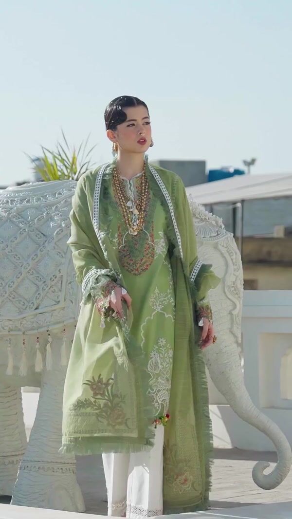 Lawn Unstitched in Sage green by Hijab Omer - YPS2785 | Laam.pk