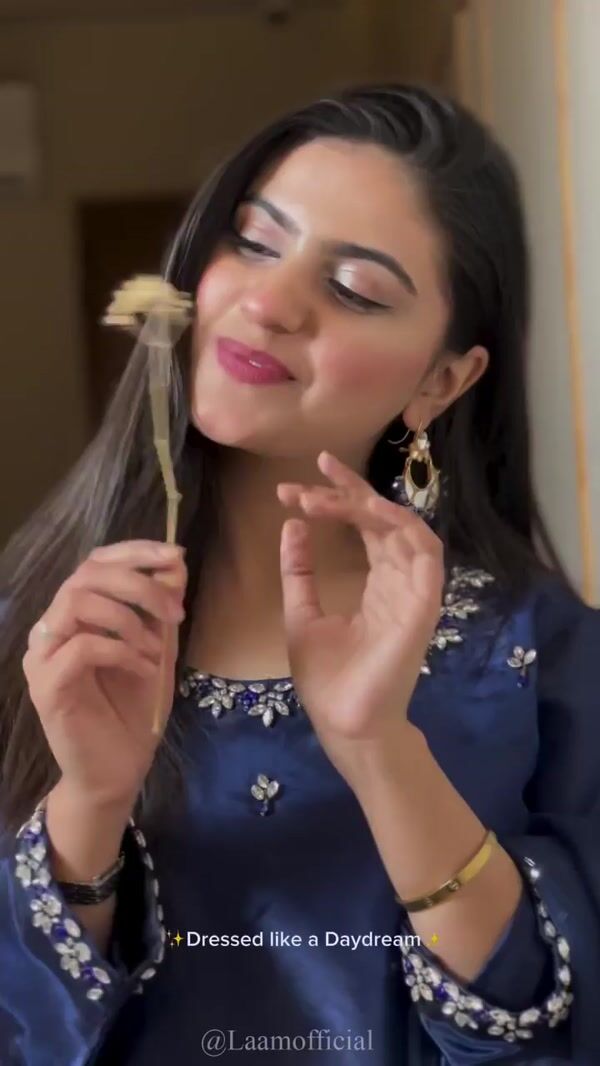 Kattan silk Kurta Set in Blue by Reet Rivaj - BBM6852 | Laam.pk