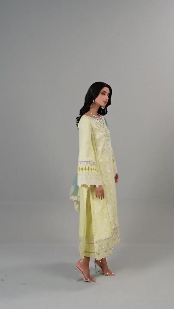 Lawn Unstitched in Lemon by Meem Designs - ZLY1517 | Laam.pk